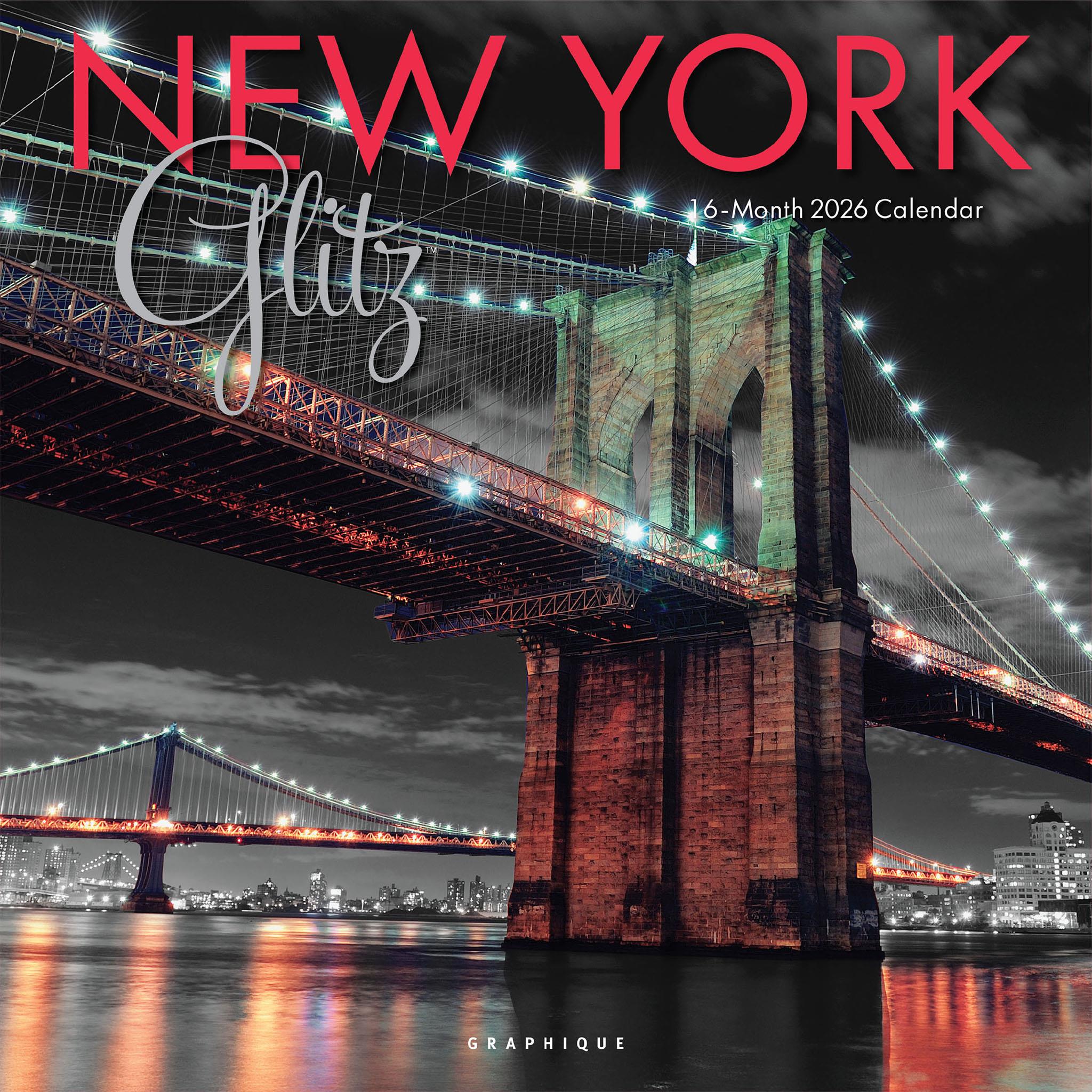 New York Glitz 2026 Wall Calendar