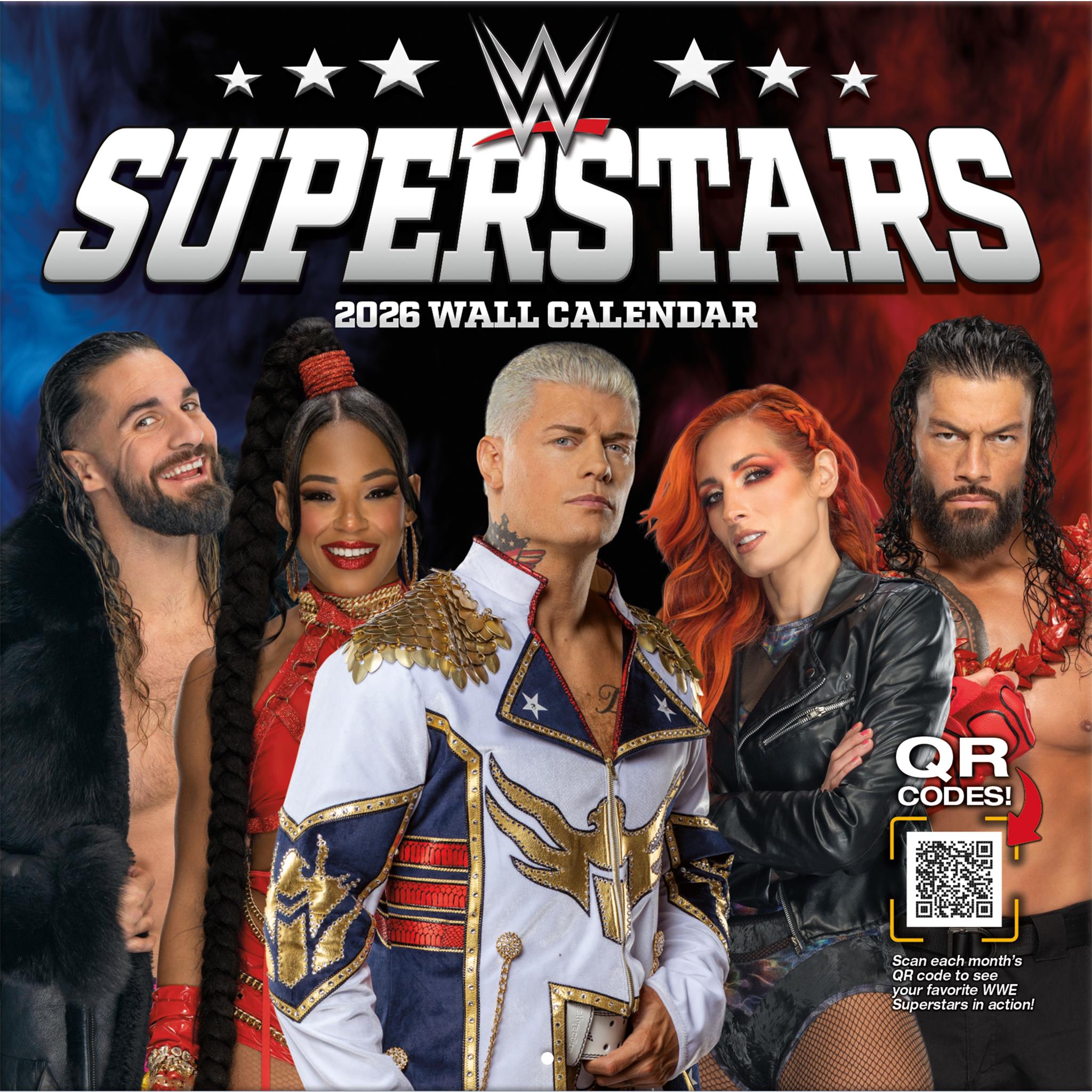 WWE Superstars 2026 Wall Calendar