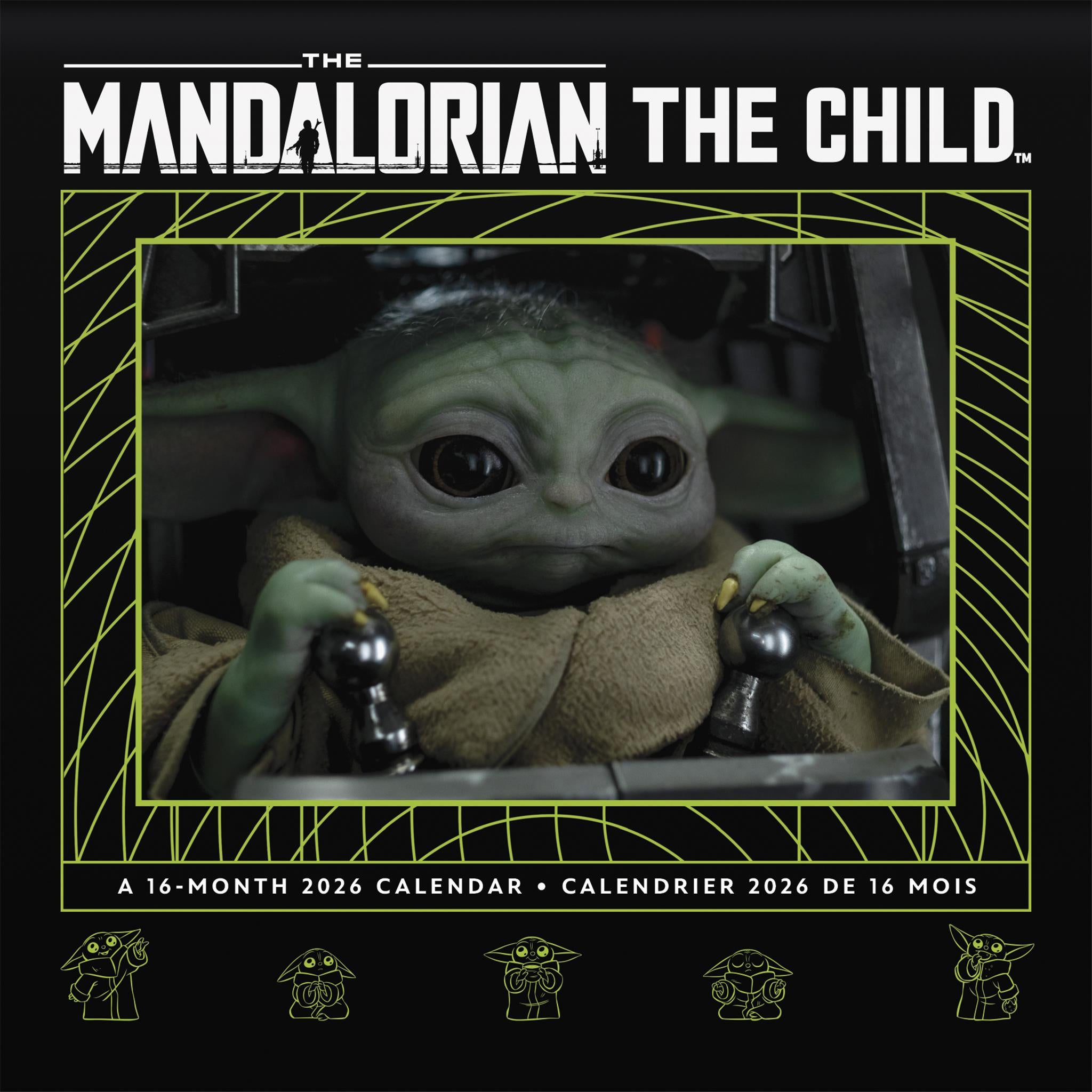 Star Wars Mandalorian Grogu Bilingual 2026 Mini Calendar
