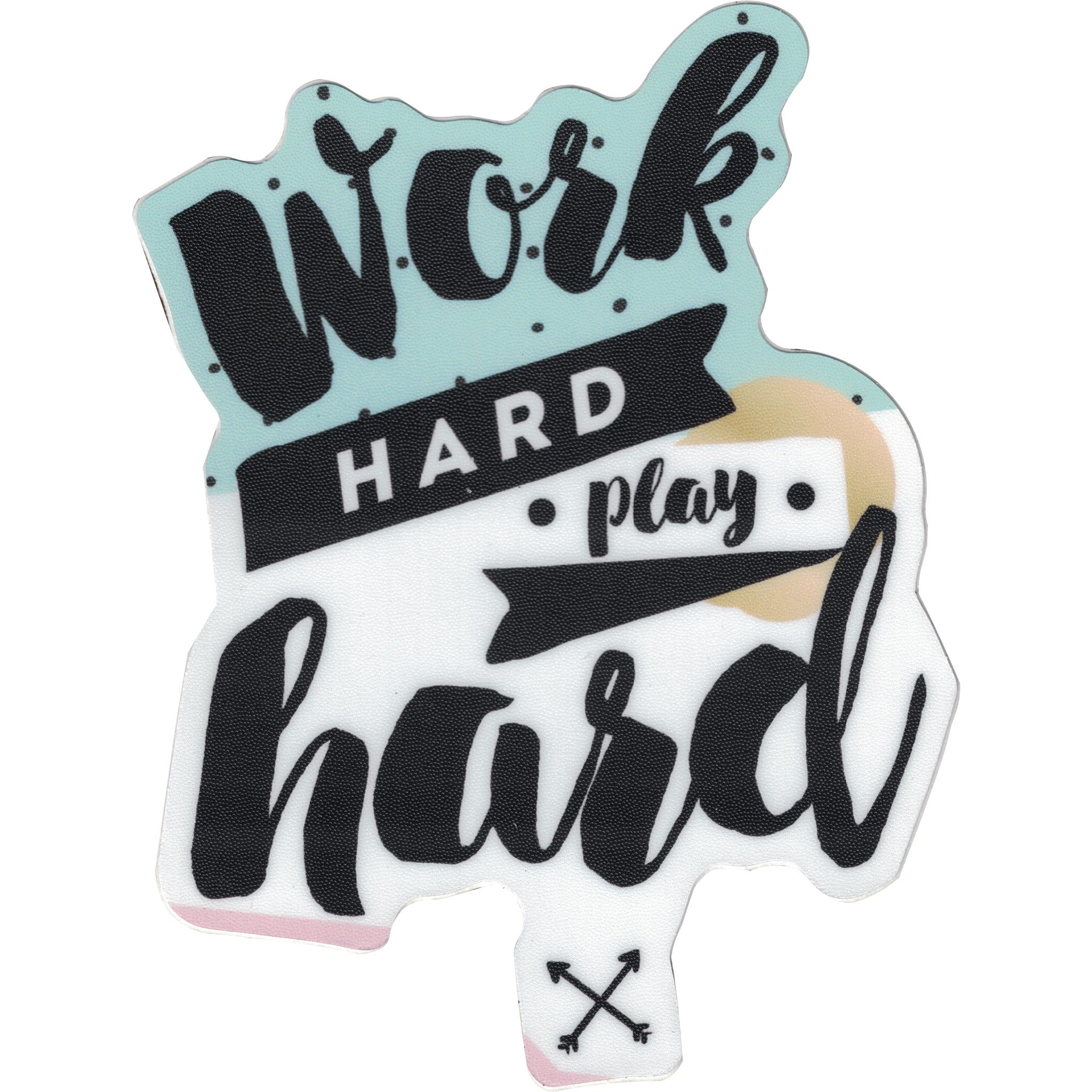 Work Hard Play Hard Vinyl Sticker by | Calendar Club