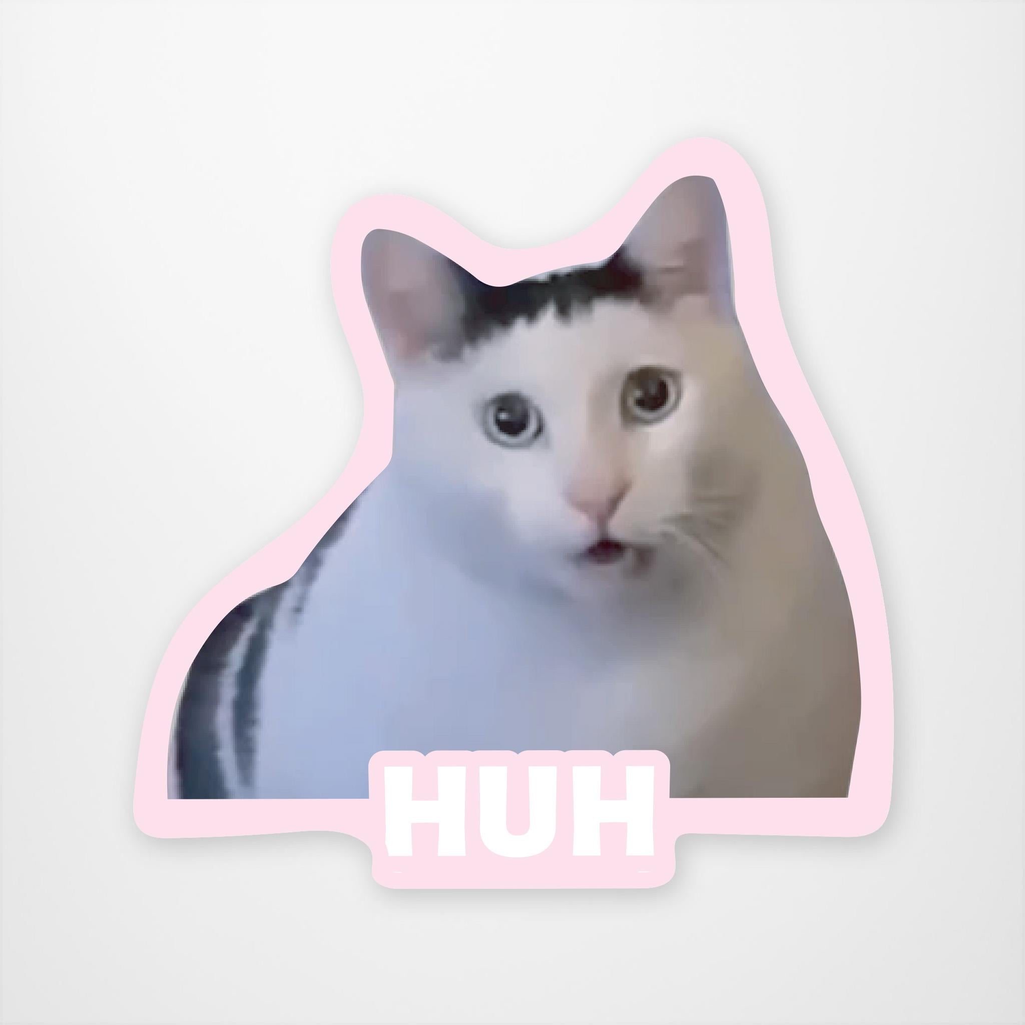 Huh Cat Vinyl Sticker