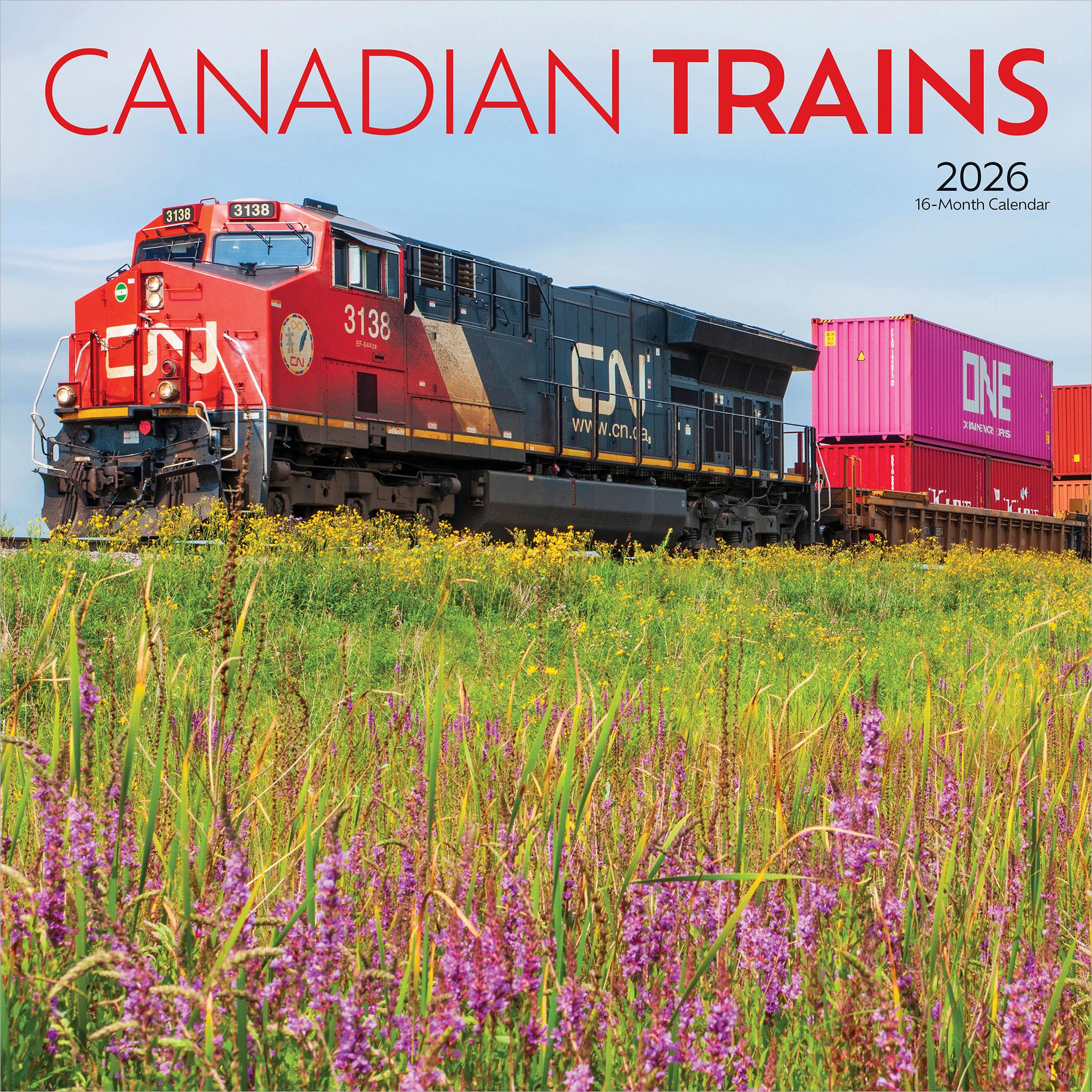 Canadian Trains Bilingual 2026 Wall Calendar