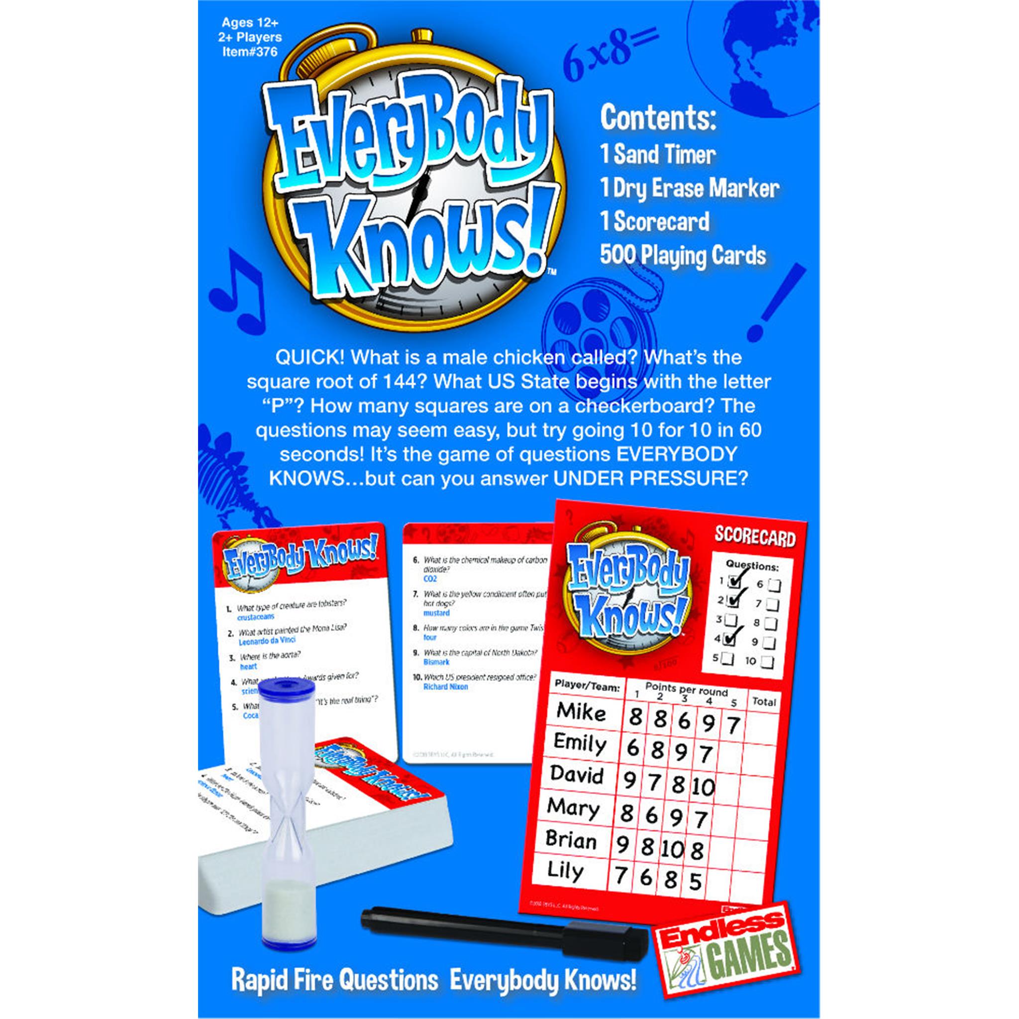 632468003769 Everybody Knows game by Endless Games - Calendar Club