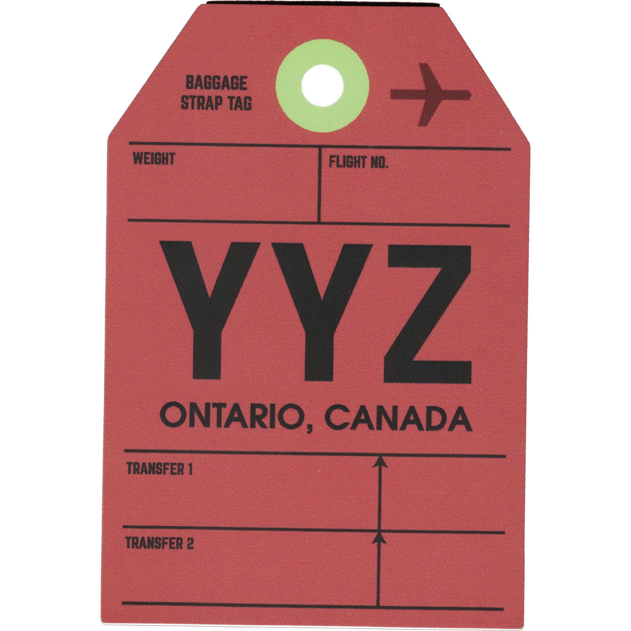 YYZ Luggage Tag Vinyl Sticker by | Calendar Club