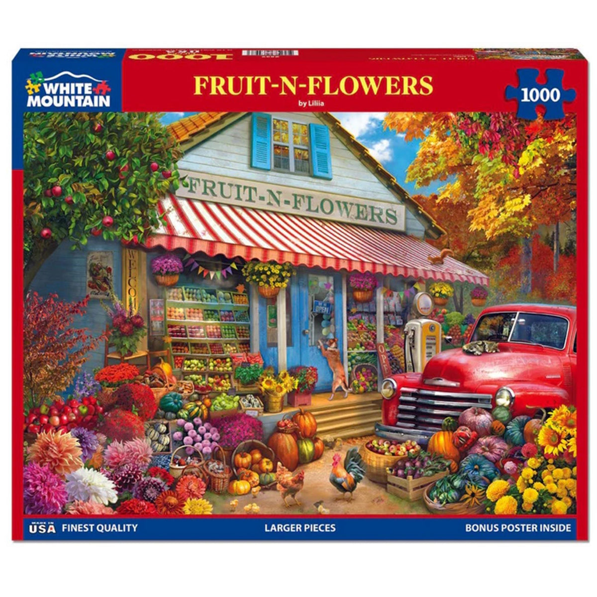 White Mountain Puzzles Fruit N Flowers 1000 Piece Puzzle