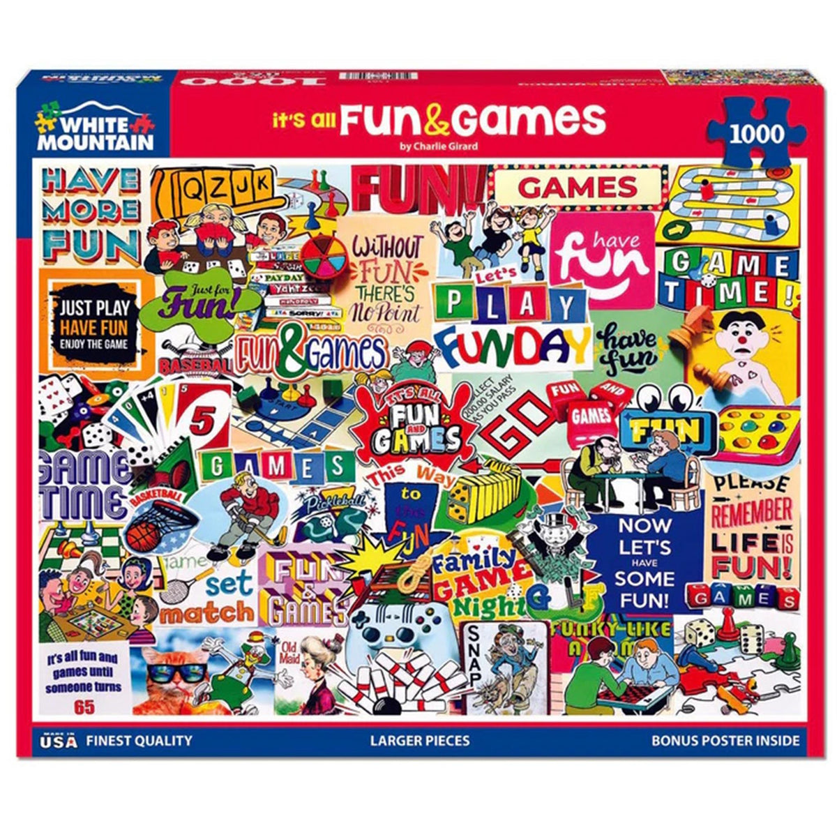 White Mountain Puzzles Its All Fun And Games 1000 Piece Puzzle